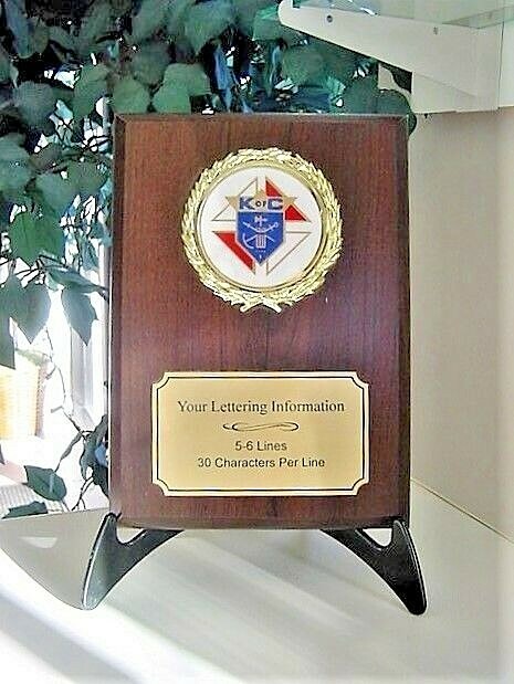 KNIGHTS OF COLUMBUS K OF C AWARD PLAQUE FREE ENGRAVING 5x7* | eBay