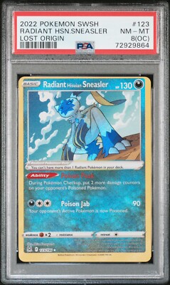 PSA 8(OC) 2022 Pokémon SWSH Radiant Hisuian Sneasler Lost Origin #123 ...