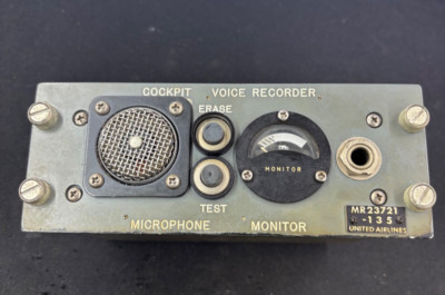 UNITED AIRLINES COCKPIT VOICE RECORDER Airplane Microphone Monitor ...