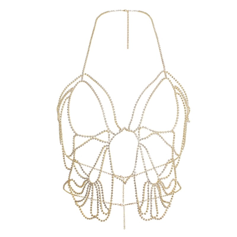 Body Chain Jewelry for Dance Parties Summer Chest Chain Bra Bikini ...