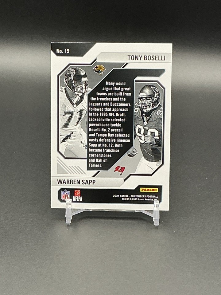 2024 Panini Contenders Historic Draft #15 Tony Boselli, Warren Sapp ...