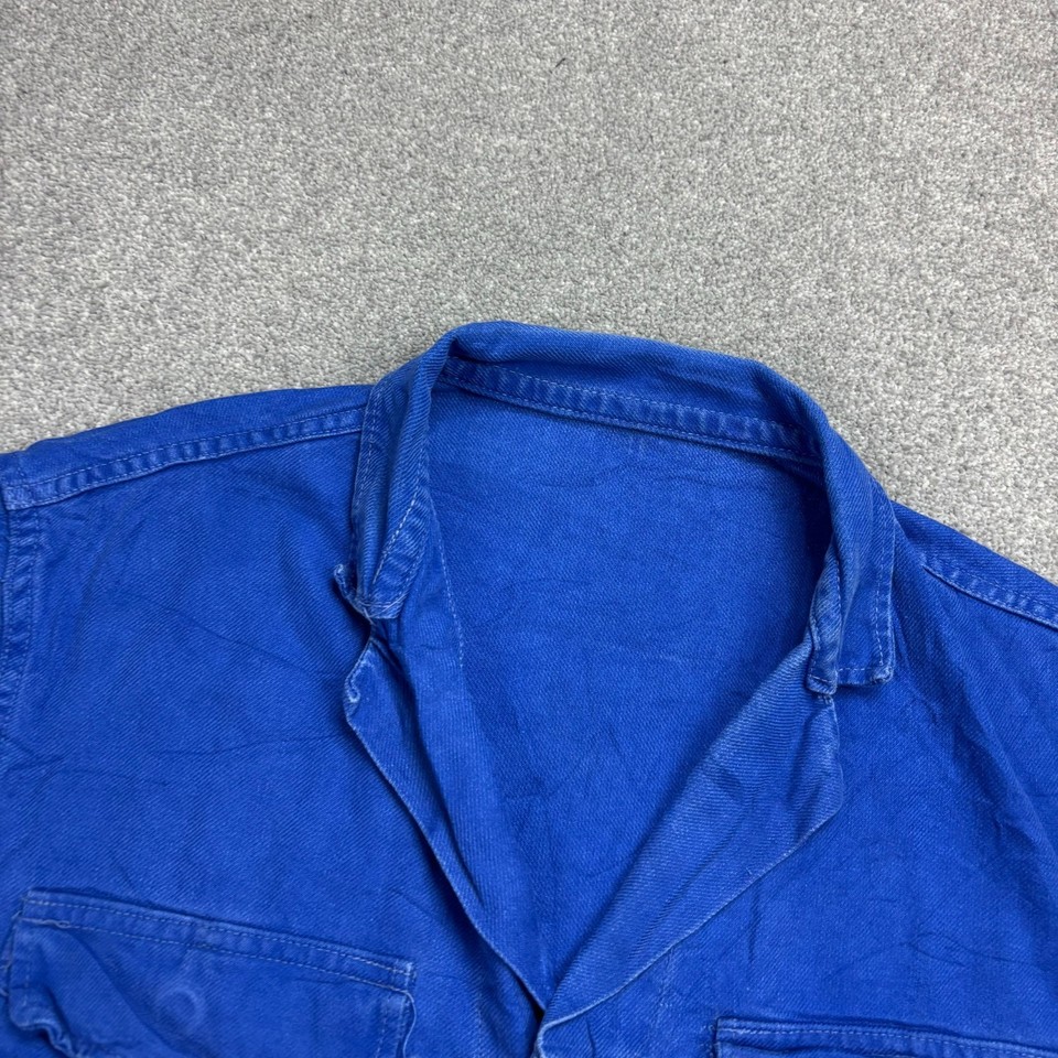 French Jacket Adult Medium Blue VTG Workwear Military Chore Canvas ...