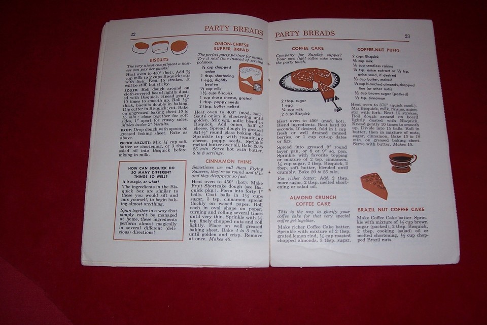 Betty Corcker's Bisquick Party Recipe Cook Booklet 1957 General Mills ...