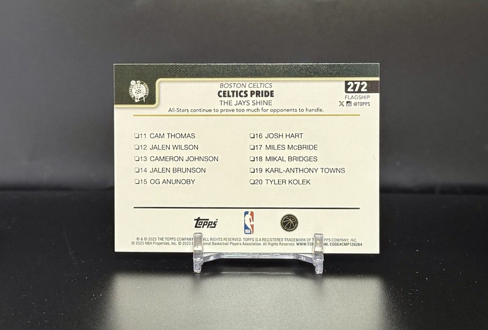 2025-26 Topps #272 Celtics Pride Target Blackout Surge /99 Tatum, Brown ...