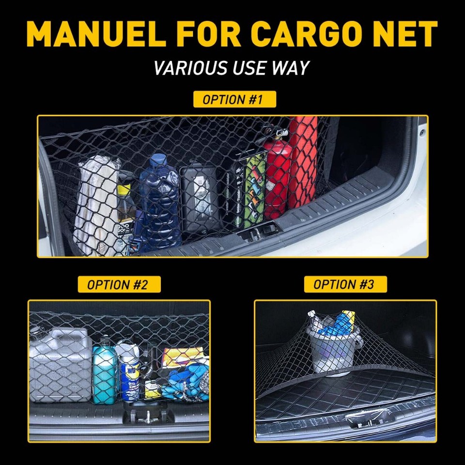 Large Car Cargo Net Nylon Elastic Mesh Luggage Cargo Storage Pickup ...