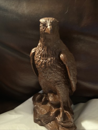 Red Mill Eagle Statue Dark Brown Resin Carved Wood Look 7" Decor ...