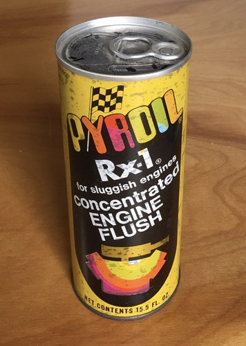 Vintage PYROIL RX1 Engine Flush Tin Can Motor Oil Gas Service Station ...