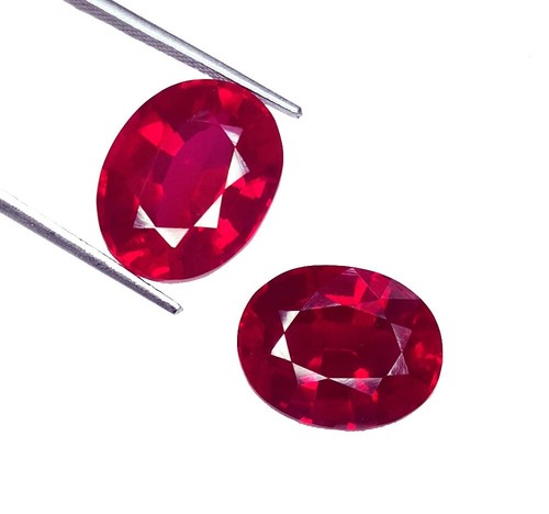 Natural Red Ruby Pair 18.20 Cts Loose Certified Gemstone Oval Cut ruby ...