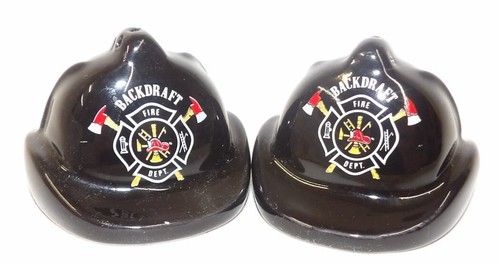 Universal Studios Backdraft Firefighter Helmets Salt Pepper Shakers | eBay
