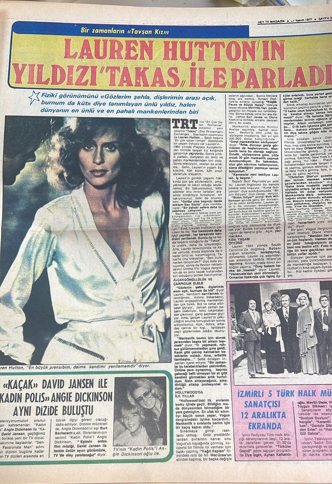 Farrah Fawcett 1977 Full Turkish Magazine Kate Jackson, Lauren Hutton ...