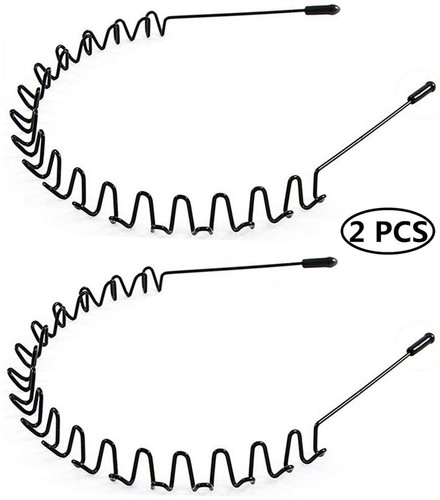 √ Black Wave Spring Headband Clip Accessories 2 Pieces for Both Men and ...