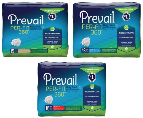 Prevail Per-Fit 360 Adult Incontinence Briefs, Maximum Plus Absorbency ...
