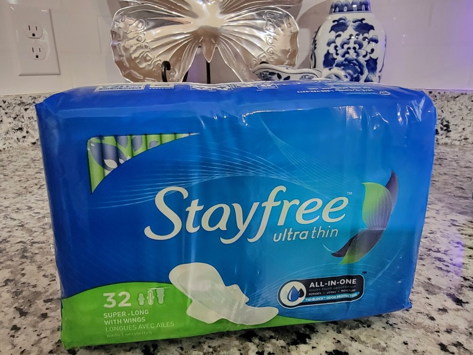 Lot of 2 Stayfree Ultra Thin Super Long Pads with Wings 32 Pads Each | eBay