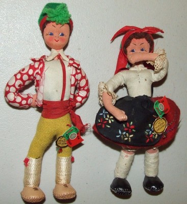 Vintage Pair of Maria Helena Fabric Cloth Dolls with Tags, Handmade in ...