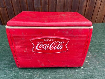 GREAT VINTAGE Red COCA COLA Cooler Chest with Lid Drink Soda Great ...