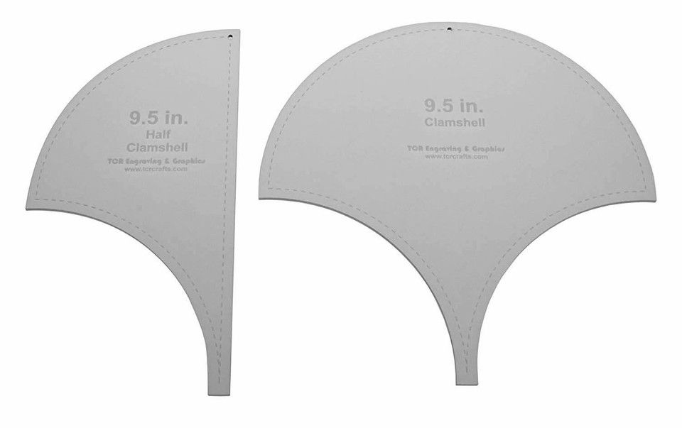 Clamshell Templates. 2 Piece Set 9.5 Inches -Full & Half - Clear ...