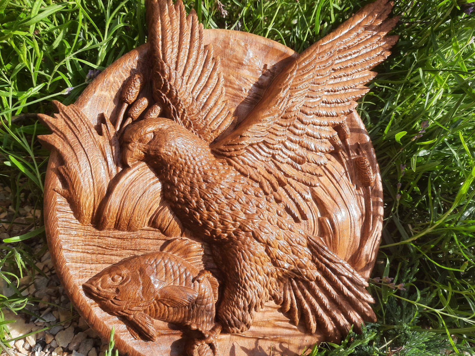 Hawk ornament wood carved plaque wall hanging art work home decor | eBay