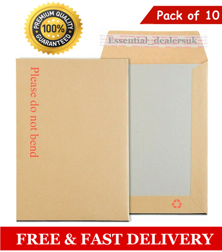 10 x Hard Board Backed Envelopes Do Not Bend A6 A5 A4 A3 Premium ...