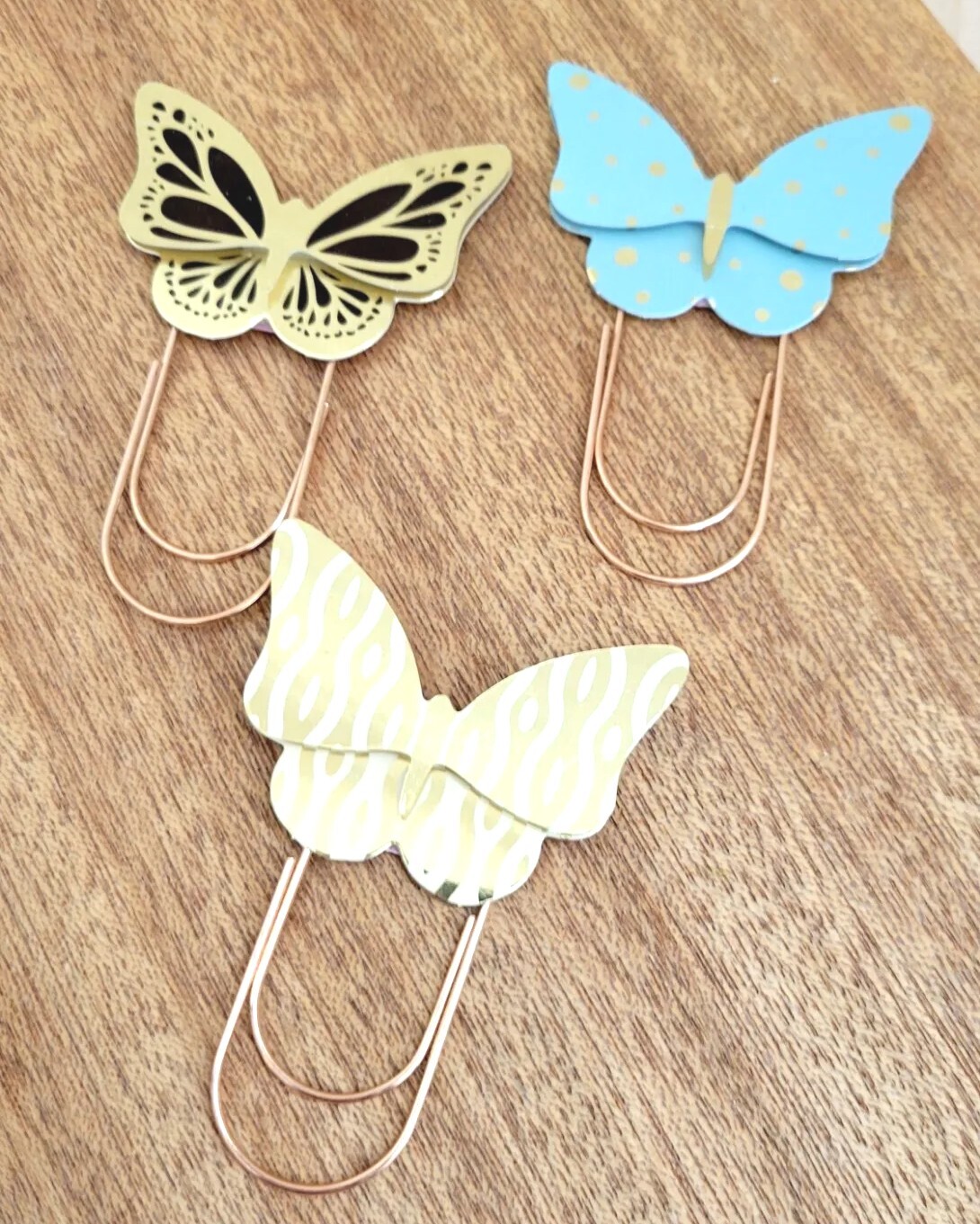 3 Happy Planner Cardstock Journal Clips Colorful Metalic Butterflies ...
