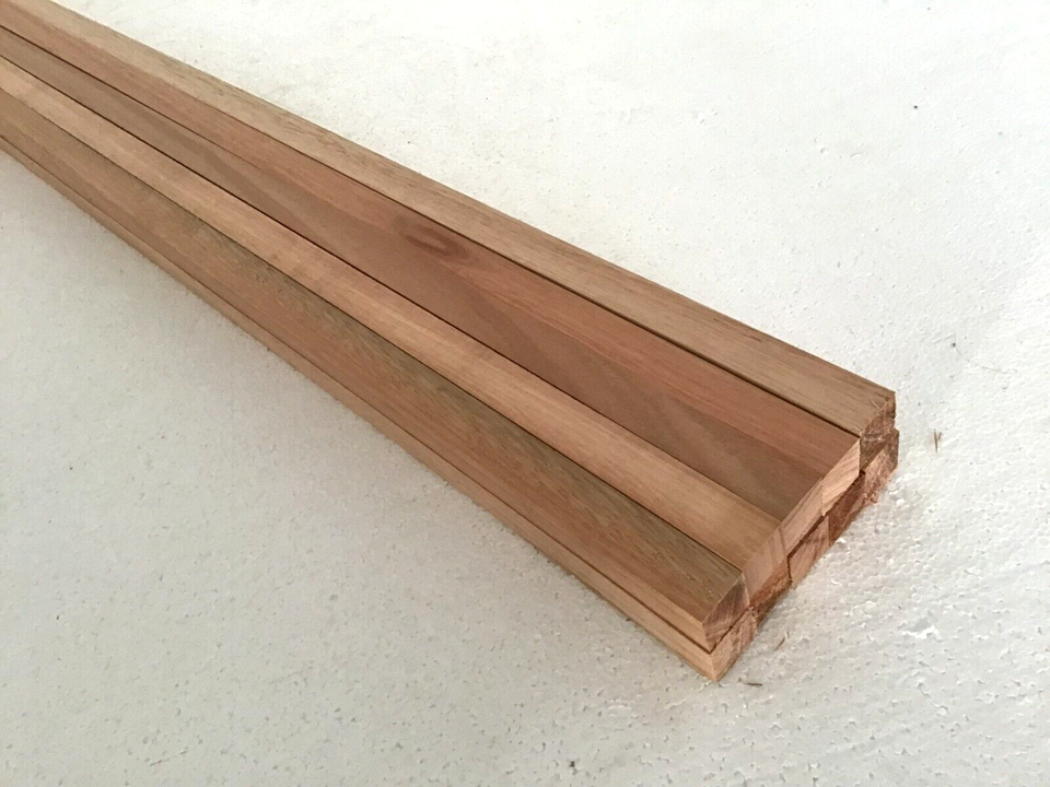 Hardwood Timber Square Beading Red Grandis 20mm x 20mm Window Craft ...