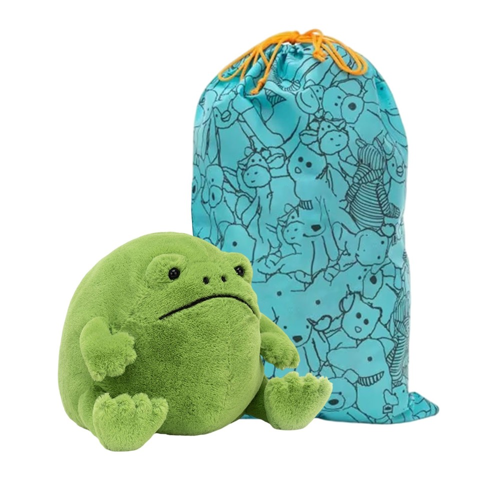 Jelly Cat London LARGE Ricky Rain Frog NWT Hard To Find Green Grumpy ...