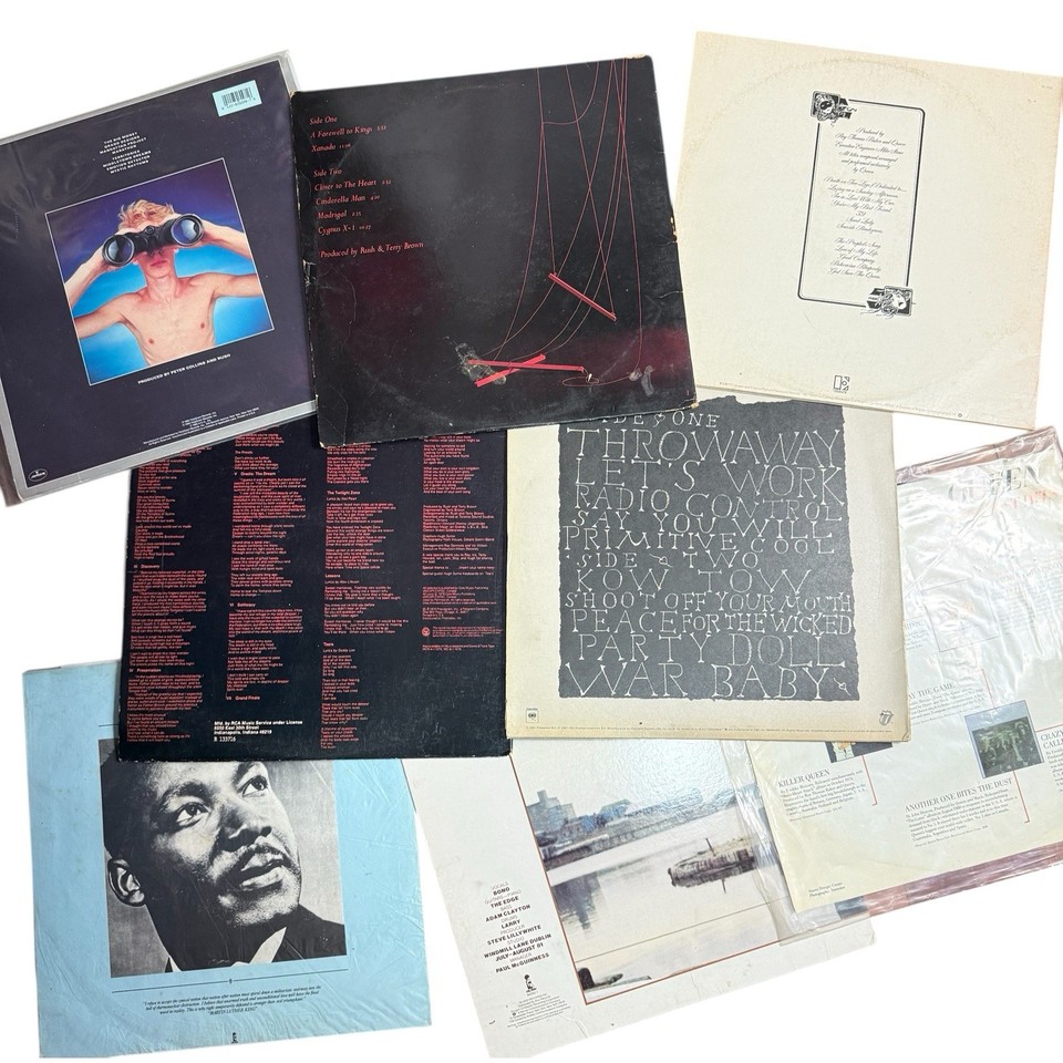 Lot Of 8 Classic/Hard Rock Vinyl Records : Queen, Rush, Mick Jagger, U2 ...