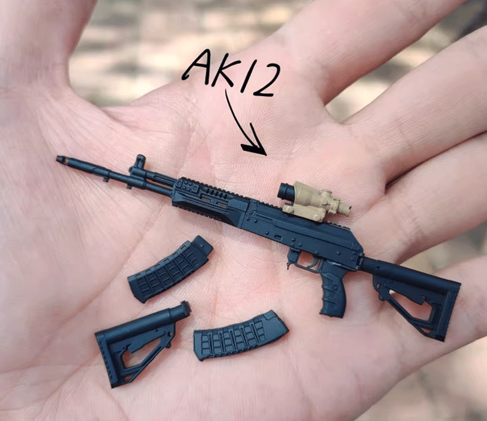 1/12 scale Soldier Brand new AK12 gun 1:12 weapon for 6" Notaman doll ...
