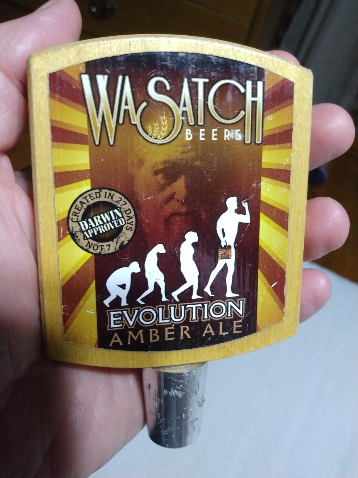 Wasatch brewery Wooden Beer Tap Evolution Amber Ale 4" Rare 🔥🍺 | eBay