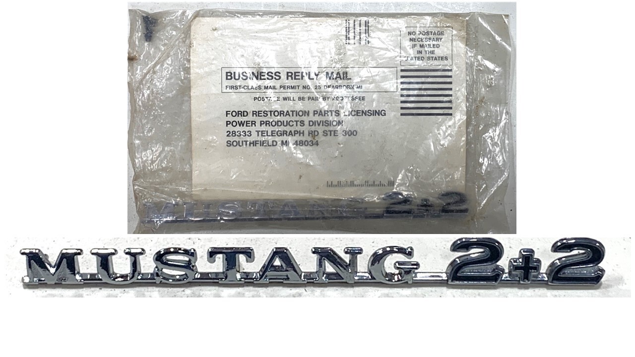 NOS 1964-1966 Mustang Fastback MUSTANG 2+2 Fender Emblem –C5ZZ-16098-C ...