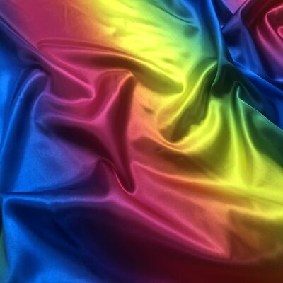 Rainbow Satin Silky Soft Fabric Material Dress Children Craft - Per ...