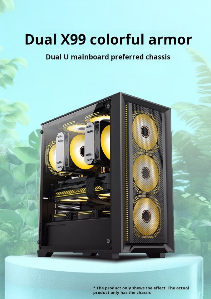 VSHENG Black USB3.0 Tempered Glass E-ATX Tower Gaming Computer Case w ...