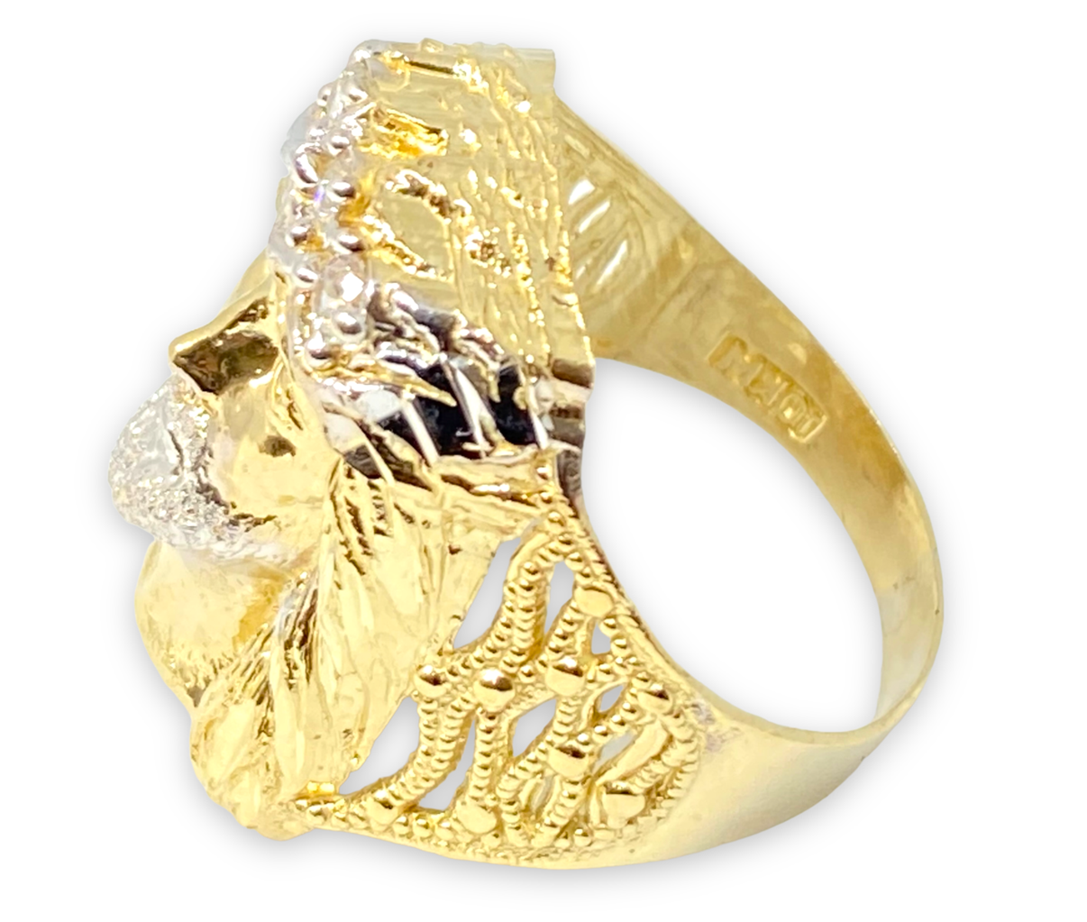 29 MM LONG DIAMOND-CUT JESUS LORD FACE HEAD HIP HOP STYLE RING REAL 10K ...