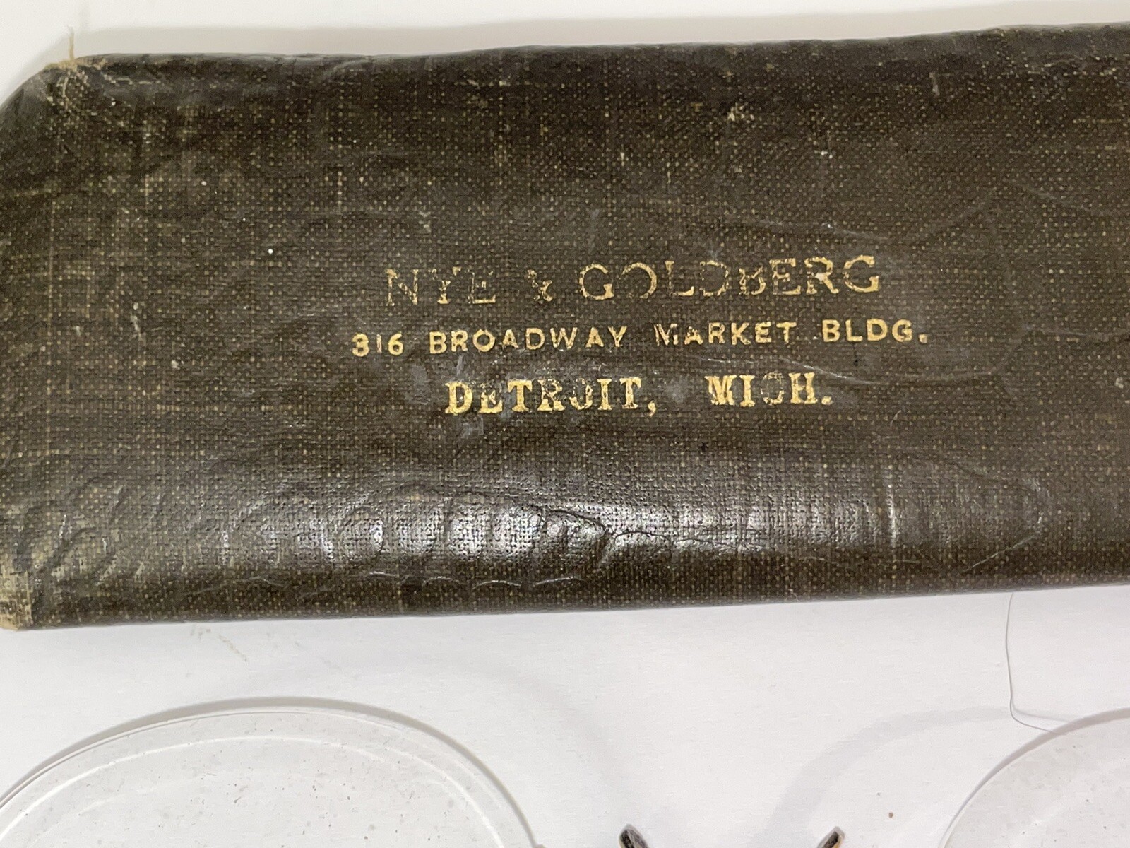 Vintage 1900's TRIUMPH Prince Nez Eyeglasses ORIGINAL CASE DETROIT 4 1/ ...