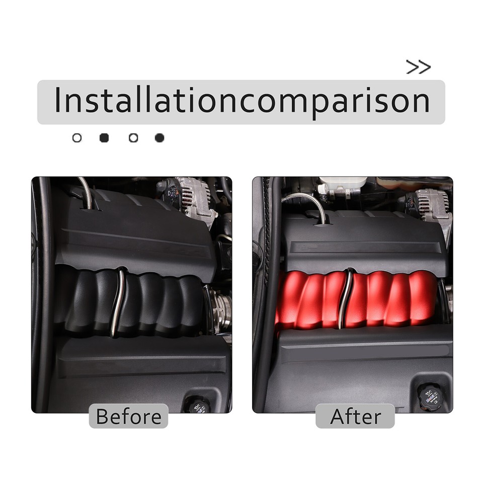 Red Aluminum LS3 Engine Intake/Plenum Cover Trim Cover Fits Corvette C6 ...