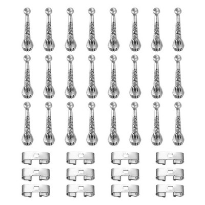 36Pcs Bolo Tie Kit, Bolo Tie Slides Clasps with Alloy End Caps, Silver ...