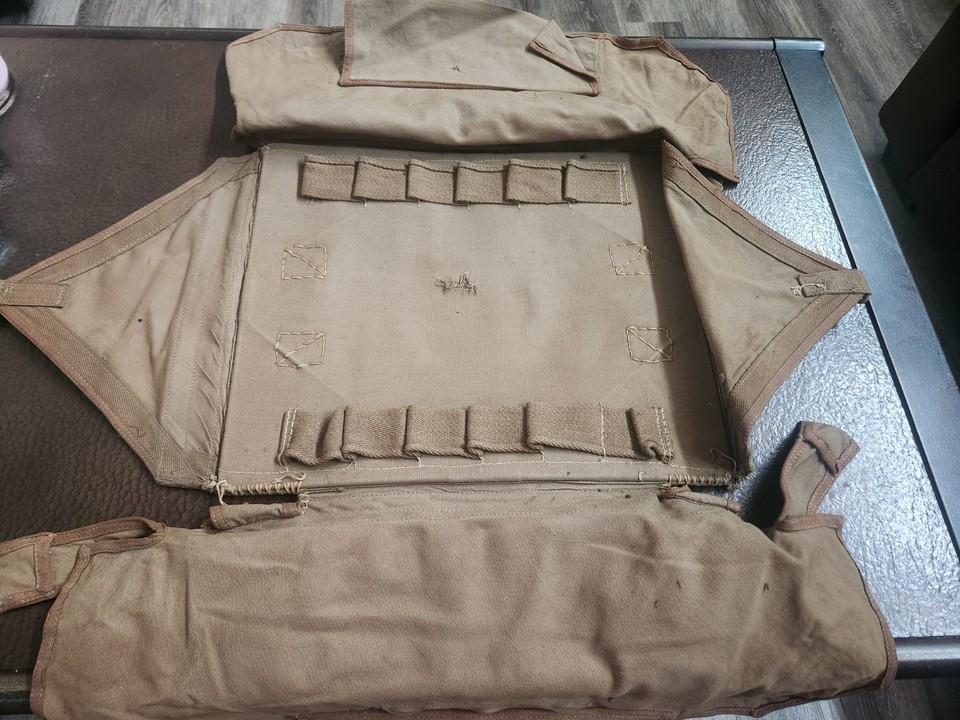 Vintage WW2 Era Canvas Reserve Parachute Container Chest/Seat Pack Type ...