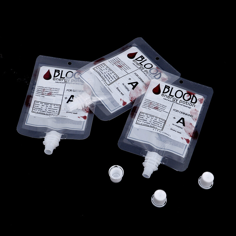 10x Halloween Cosplay Drink Bags Blood Pouch Props Zombie Beverage ...