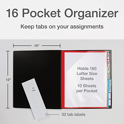 Project Organizer File Organizer for School Home and Office Black with ...
