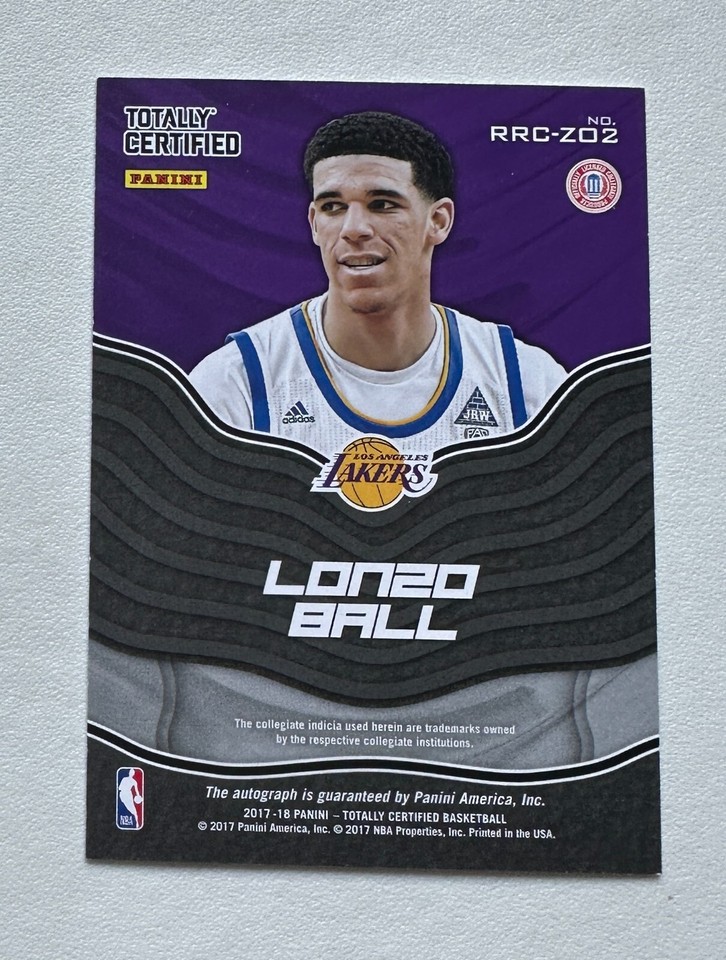 2017-18 Totally Certified Rookie Roll Call Autographs #2 Lonzo Ball # ...