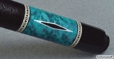 MCDERMOTT LUCKY L55 Blue Burl Wood Overlay Billiard Two-Piece Pool Cue ...