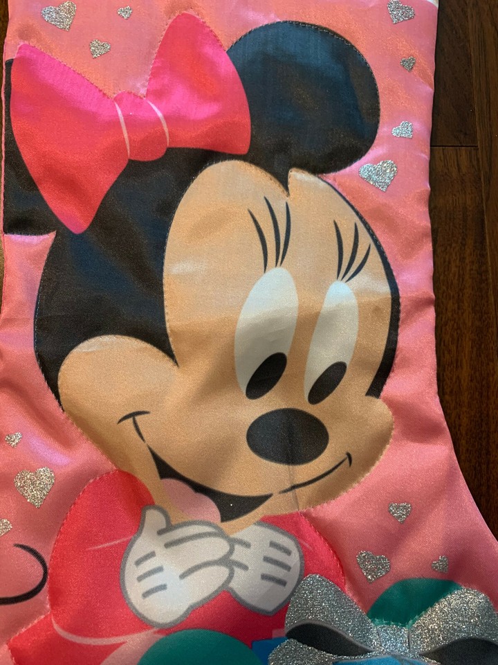 Disney Minnie Mouse Christmas Stockings Pink Blue Red Authentic Set of ...
