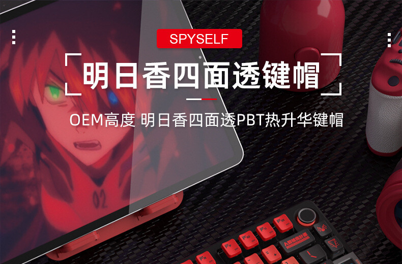 Evangelion Asuka PBT RGB Keycap for Razer Cherry Mechanical Keyboard ...