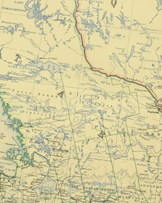 Pre-1900 - Antique 1880 Ontario Canada Map