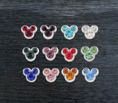 Floating Charms Mouse Ears Birthstone fit Glass Locket | eBay