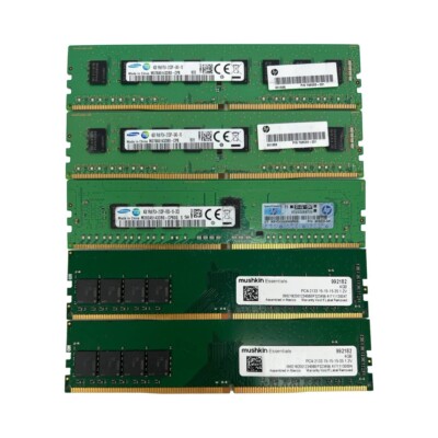 Mixed lot of 5 - 4GB DDR4 Mixed Brands/Speeds Desktop RAM PC4 Memory ...