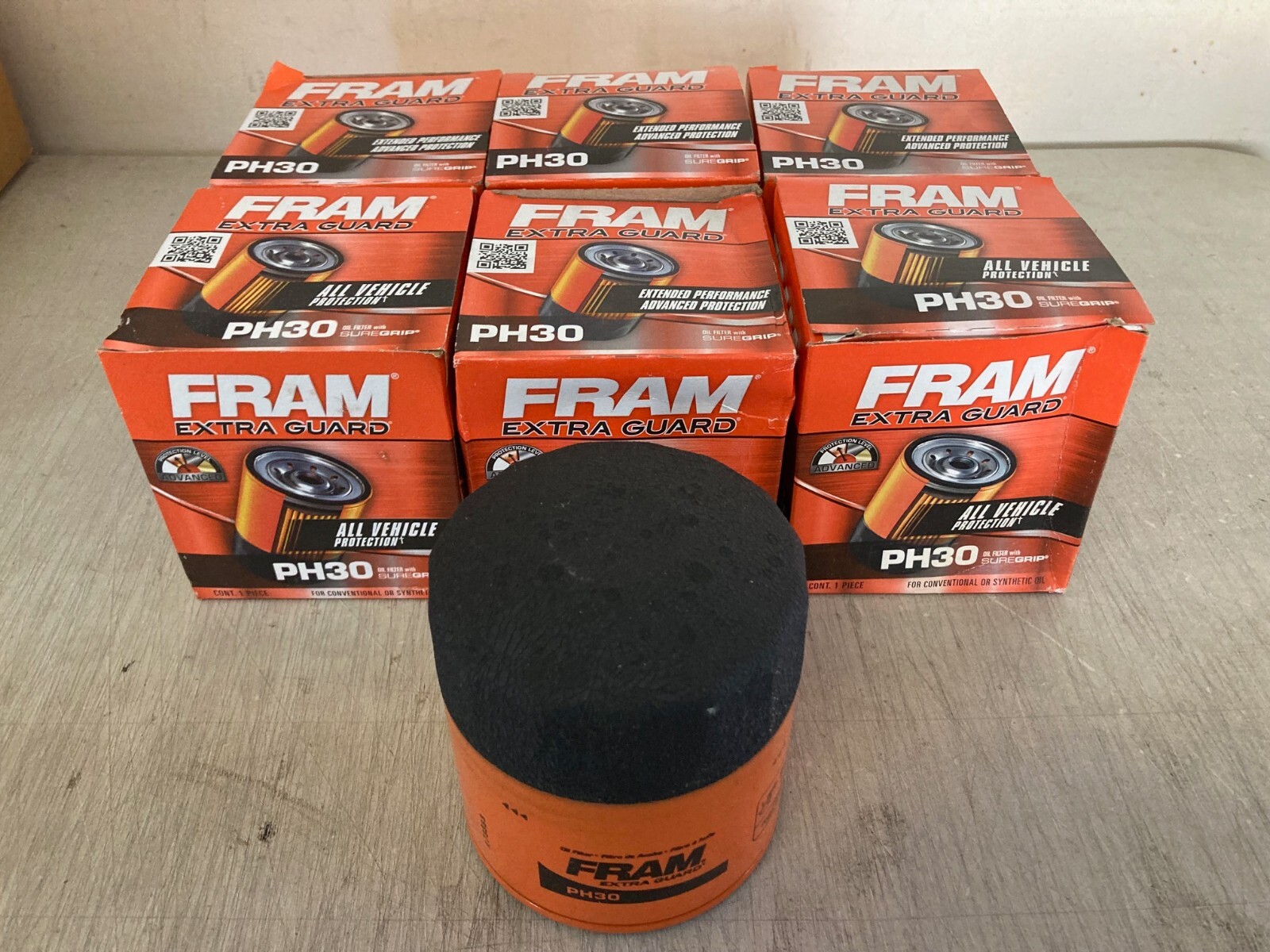 SIX(6) Fram PH30 OIl Filter CASE fits PF25 PH454 B27 V49 LF25 MO49 ...