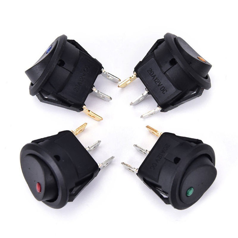 ON/OFF Round Rocker Switch LED illuminated Car Dashboard Dash Boat Van ...