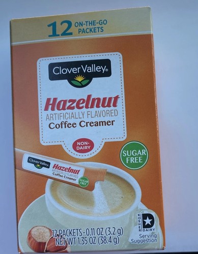 (3) Clover Valley Sugar Free Hazelnut Coffee Creamer 12 On-The-Go ...