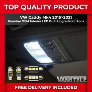 FITS VW CADDY 15>21 GENUINE OEM INTERIOR LED LIGHT BULB UPGRADE KIT 4 ...