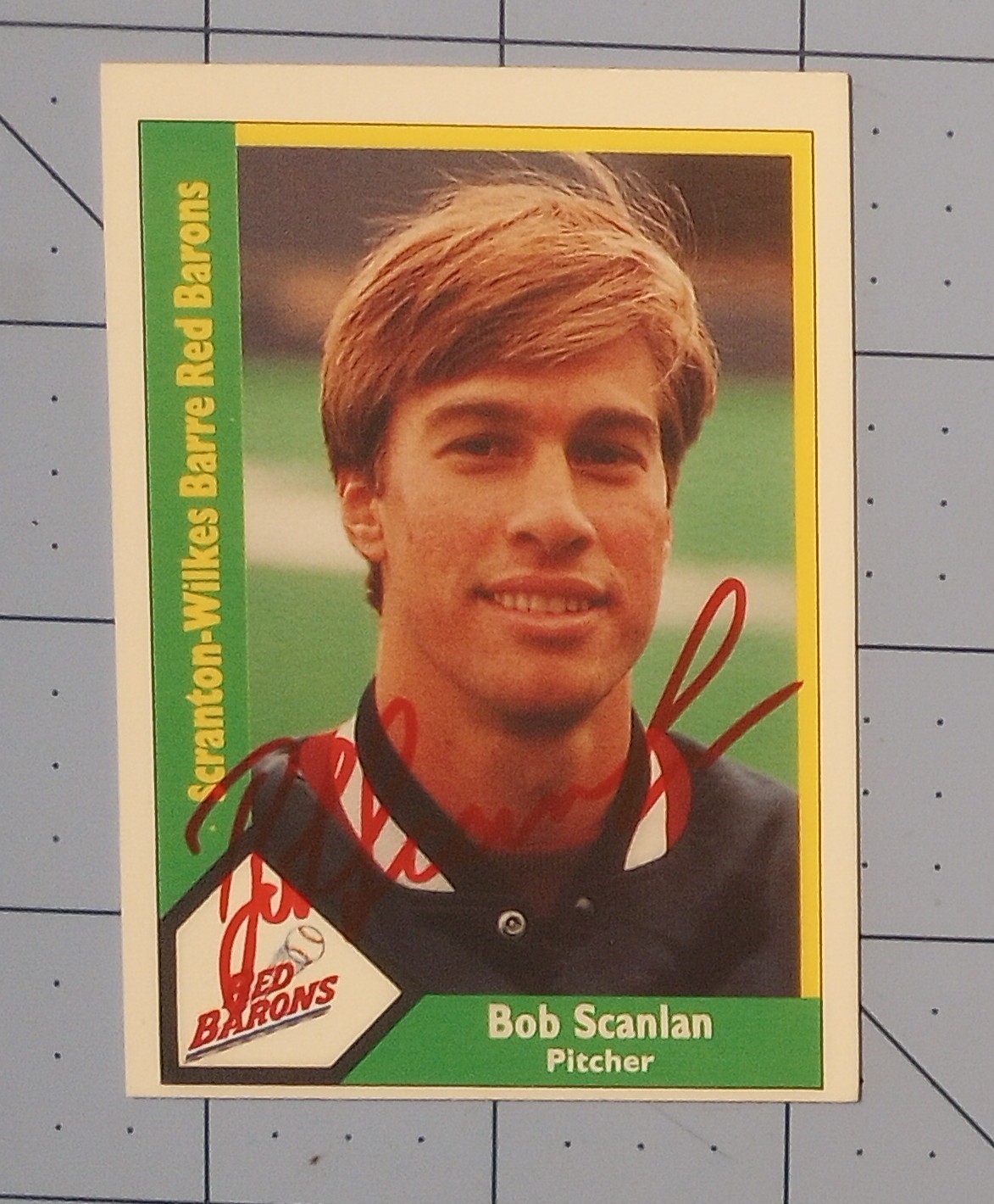 1990 CMC #7 Bob Scanlan (Scranton-Wilkes Barre) autographed baseball ...